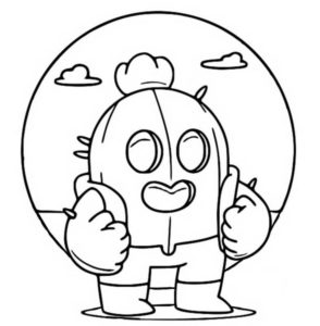 Spike and Spike Sakura Coloring Pages Brawl Stars. Print A4