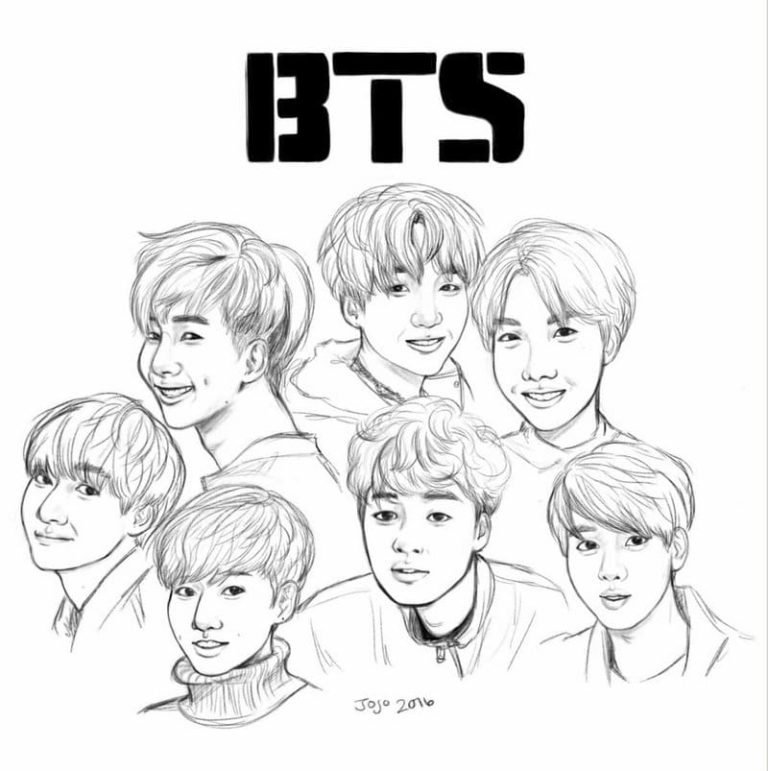 BTS Coloring Pages. Print for free 120 Unique Images