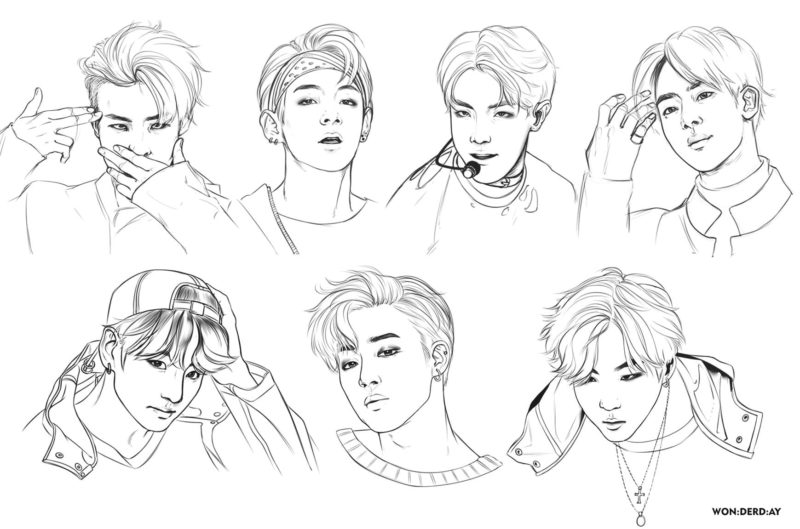 BTS Coloring Pages. Print for free 120 Unique Images
