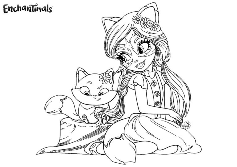 Coloring Pages Enchantimals. Magical girls and their pets