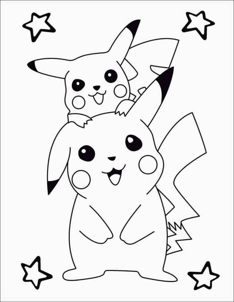 Pikachu Coloring Pages. Print for free in A4 format