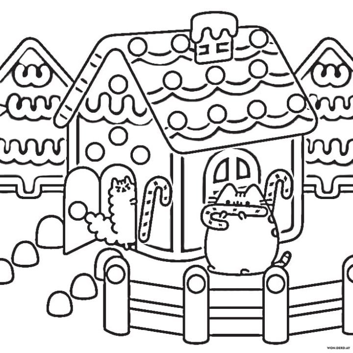 Dibujos para colorear Pusheen. 70 piezas, Imprimir gratis
