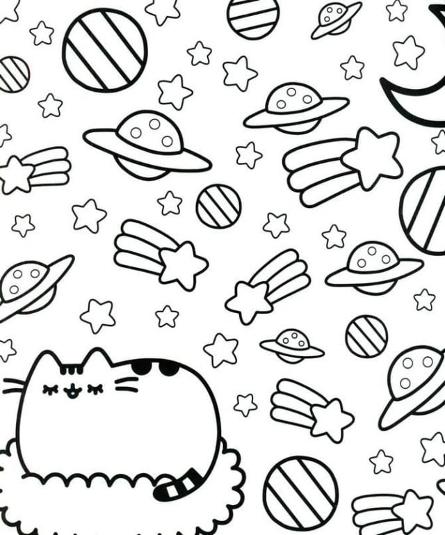 Pusheen Disegni da colorare. 70 pezzi, Stampa gratuita