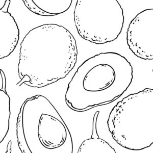 Dibujos de Aguacate para Colorear. Imprime gratis