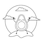 Dibujos de Aguacate para Colorear. Imprime gratis