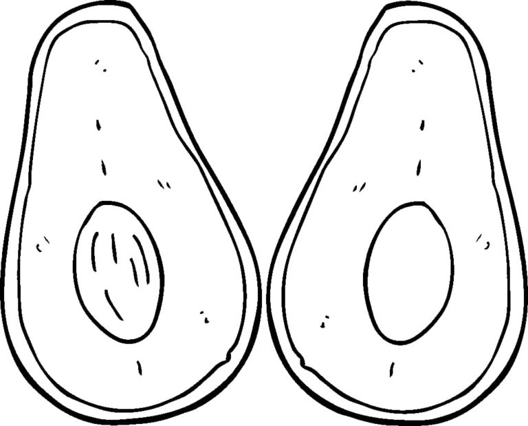 Avocado coloring pages. Real Avocado and Kawaii, Print for free