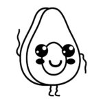 Dibujos de Aguacate para Colorear. Imprime gratis