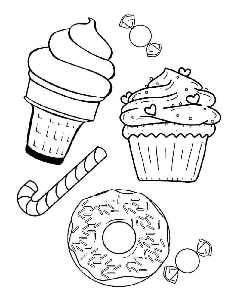 Coloriage Beignet (Donut). Imprimer gratuitement au format A4