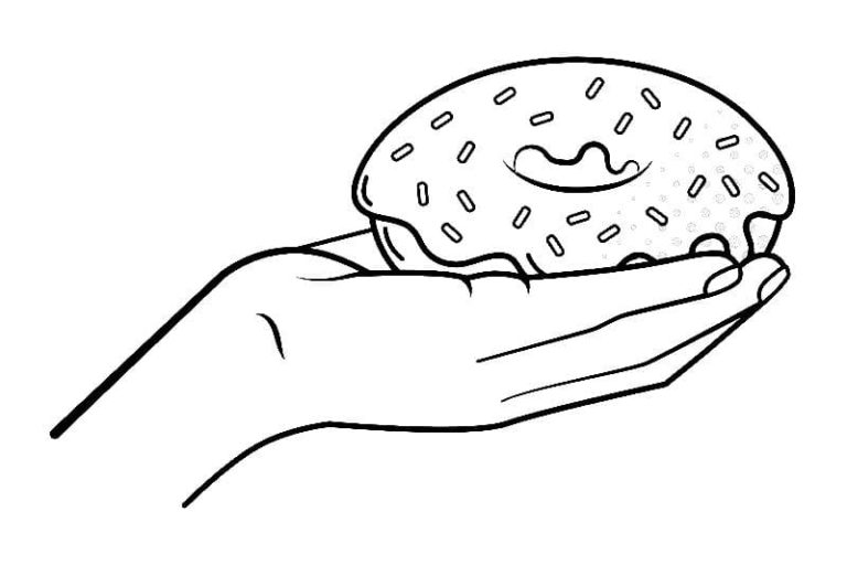 Coloriage Beignet (Donut). Imprimer gratuitement au format A4