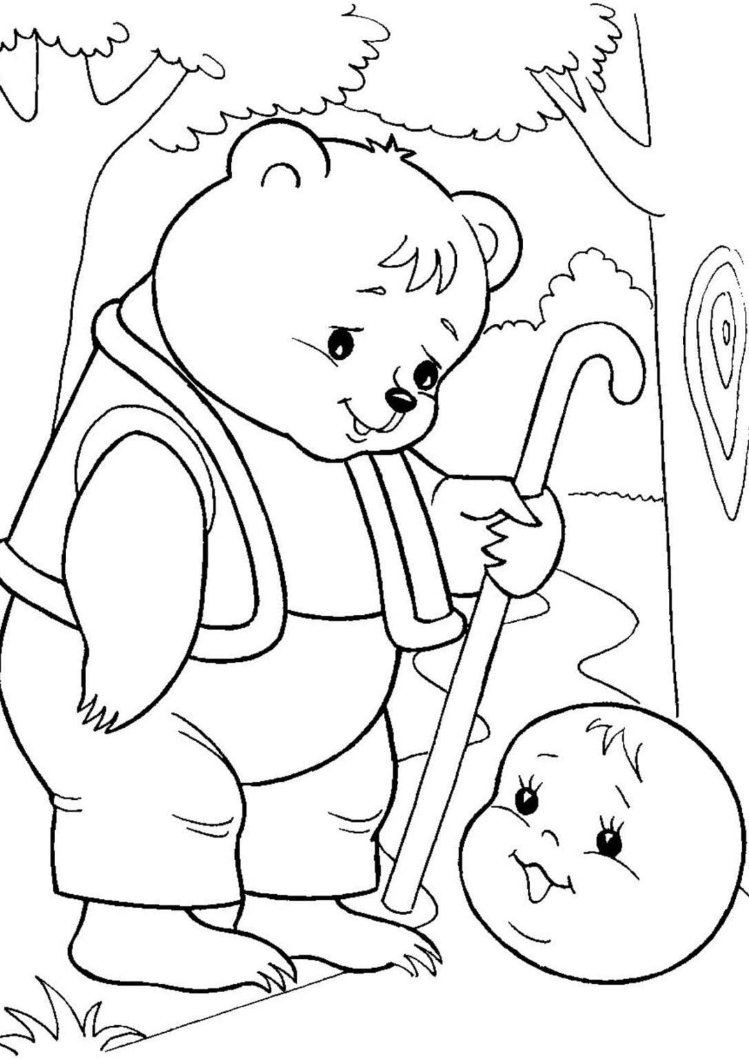 Раскраски Колобок для детей. Распечатать бесплатно