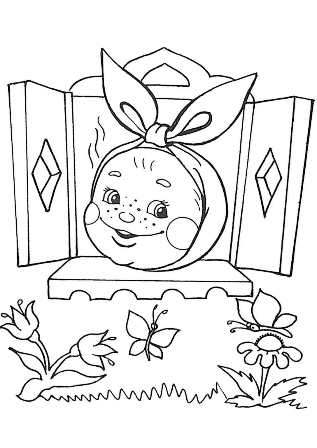 Раскраски Колобок для детей. Распечатать бесплатно