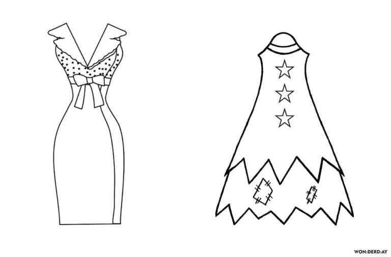 Раскраски Платья. 100 Красивых нарядов для девочек. Распечатать А4