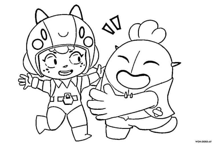 Spike and Spike Sakura Coloring Pages Brawl Stars. Print A4
