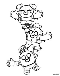 Spike and Spike Sakura Coloring Pages Brawl Stars. Print A4