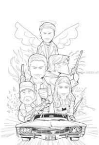 Coloring Pages Supernatural. Best collection, Print A4