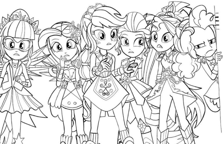 Coloring pages Equestria Girls. 100 Coloring Pages for Printing