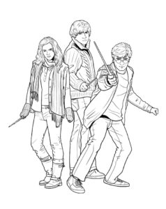 Coloring pages Harry Potter (150 pieces). Print A4 | WONDER DAY ...