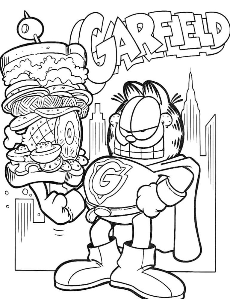 Garfield Coloring Pages. Print for Kids for Free | WONDER DAY ...