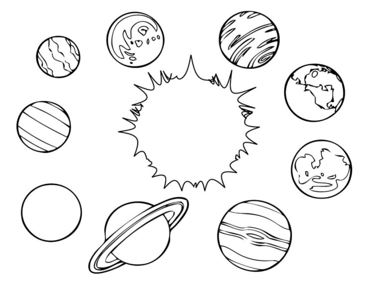 Dibujos de Planetas para colorear (90 Piezas). Imprima gratis