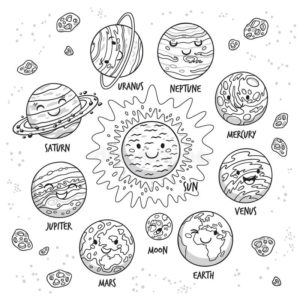 Planets Coloring Pages (100 Pieces). Print free for Kids