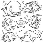 Coloring pages Sea and Ocean Animals - Underwater World