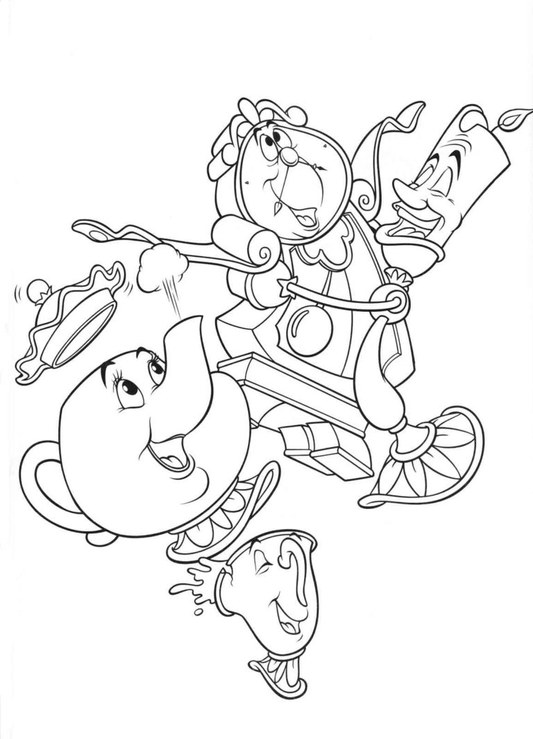 Coloring pages Beauty and the Beast. Print for free