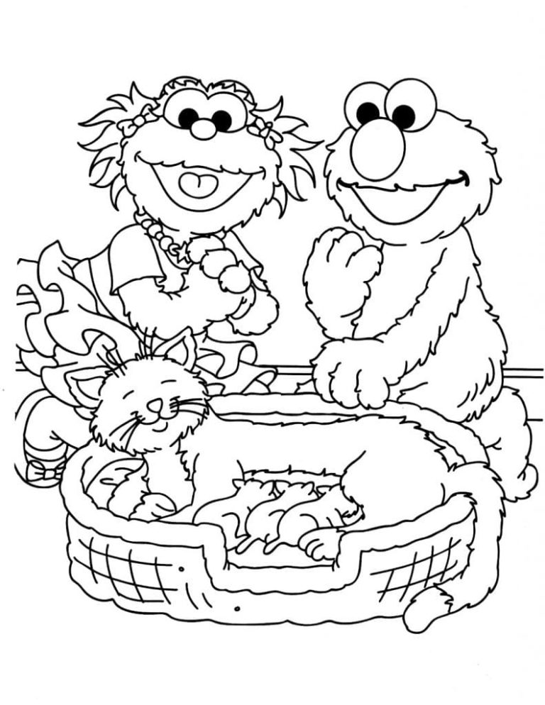 Coloring pages Elmo Sesame Street. Print for free | WONDER DAY ...