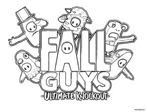 Fall Guys Coloring Pages. Print for Free | WONDER DAY — Coloring pages ...