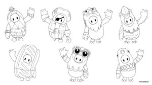 Fall Guys Coloring Pages. Print for Free | WONDER DAY — Coloring pages ...