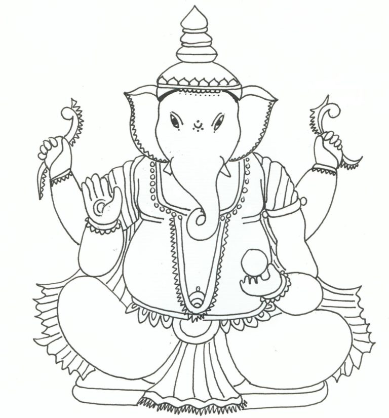 Ganesha Coloring Pages. Print for Free | WONDER DAY — Coloring pages ...