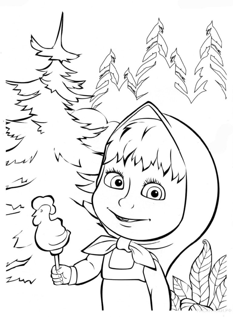 Disegni di Masha e Orso da colorare (100) da stampare