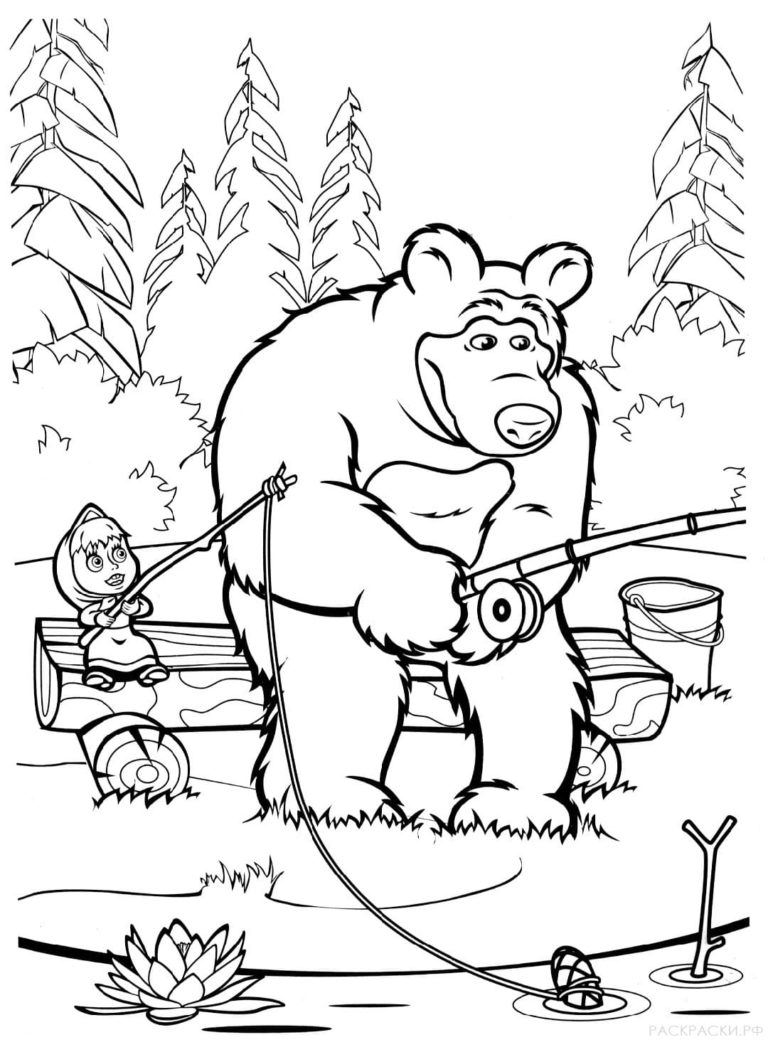 Masha and the Bear coloring pages (100) for Kids Printable