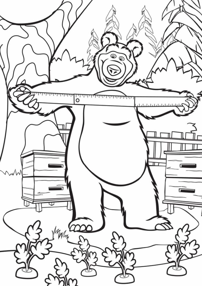 Dibujos de Masha y el Oso para colorear (100) para imprimir