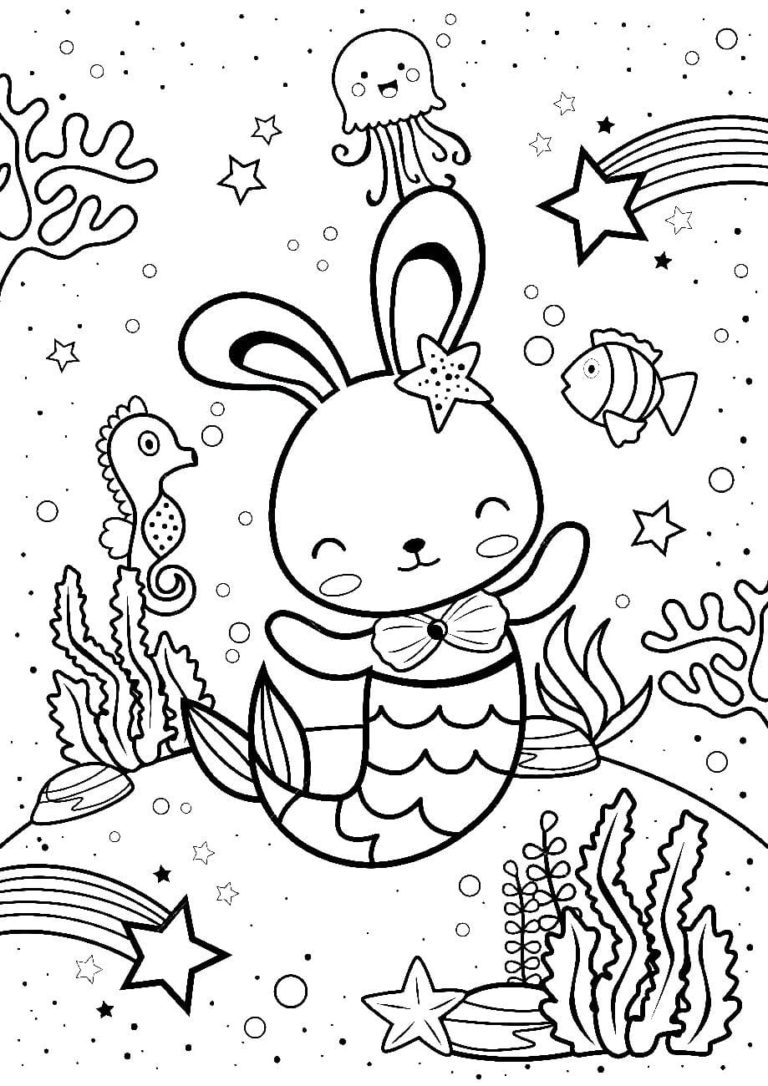 Mermaid Coloring Pages. 120 Images to Print | WONDER DAY — Coloring ...