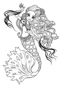 Mermaid Coloring Pages. 120 Images to Print | WONDER DAY — Coloring ...