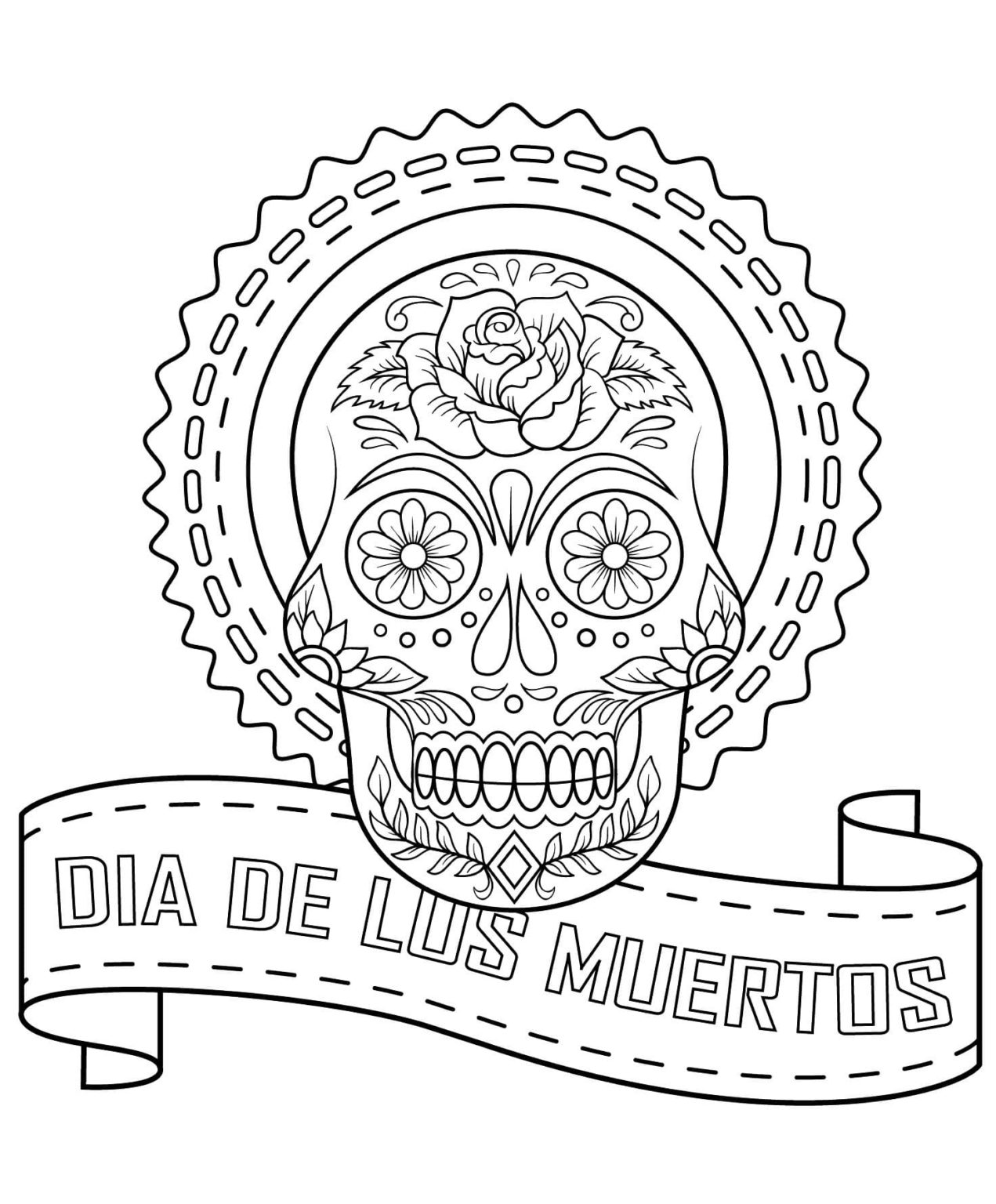 Dia De Los Muertos Coloring Pages. 100 Free Images