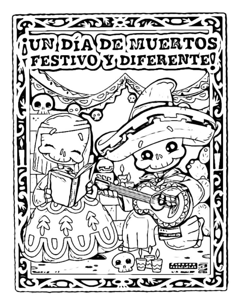 Dibujos de El Día de Muertos para Colorear. Gran colección 2020