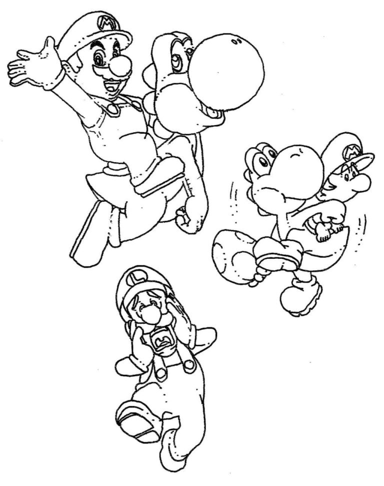 Coloriages Yoshi. Imprimer Dinosaure de Mario | WONDER DAY — Coloriages ...