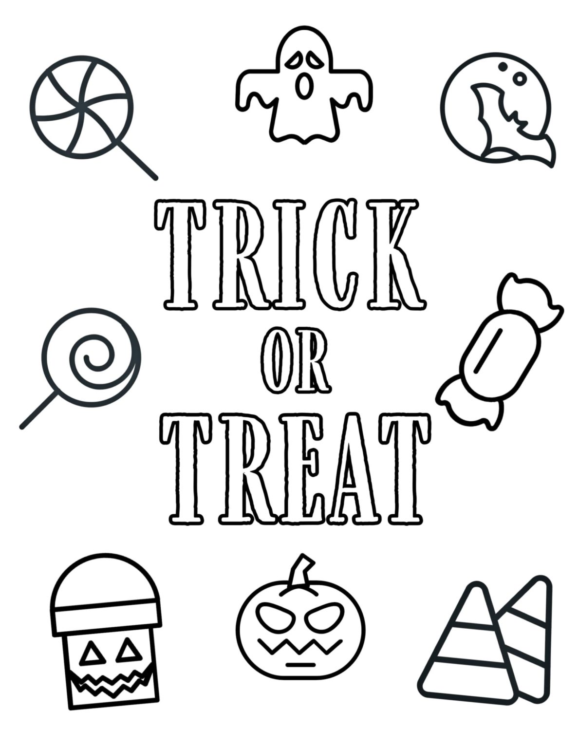 Trick or Treat Coloring Pages. Free Printables | WONDER DAY — Coloring ...