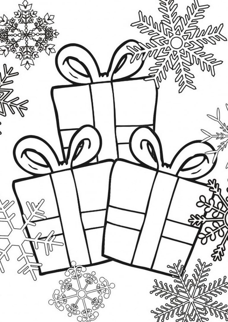 Раскраски Подарок. Новогодние подарки для печати