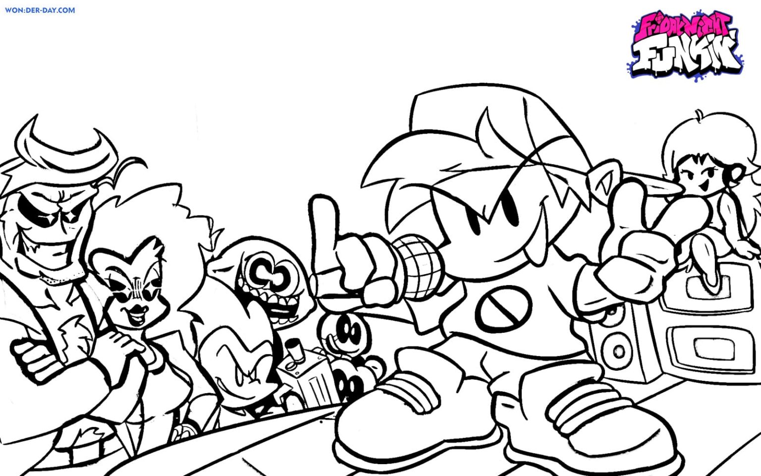 Desenhos de Friday Night Funkin para colorir - Wonder-day.com