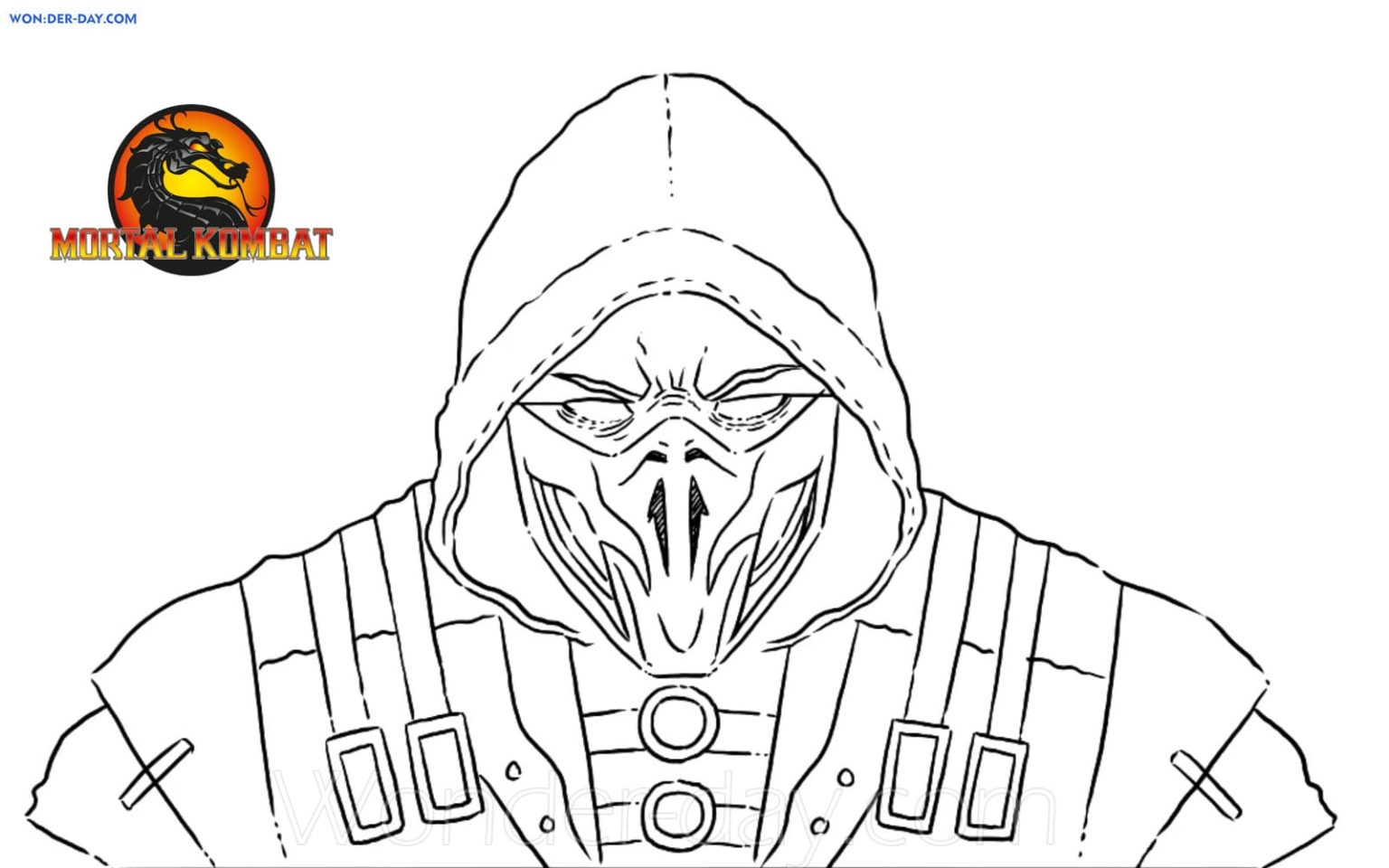 Mortal Kombat Sektor Sketch Coloring Page