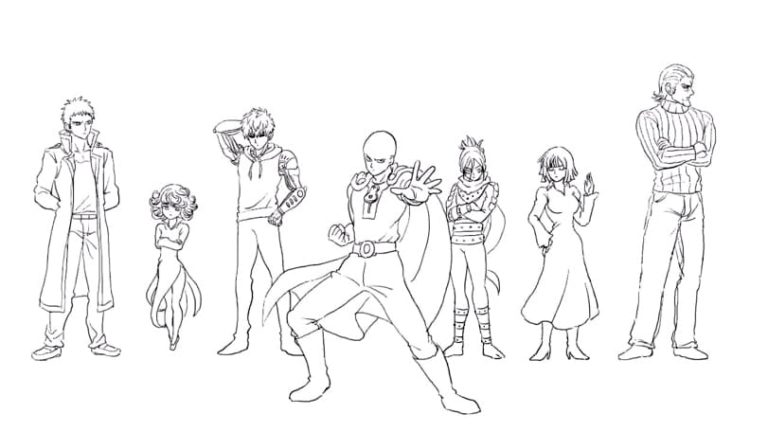 Dibujos de One-Punch Man para colorear - dibujos para imprimir