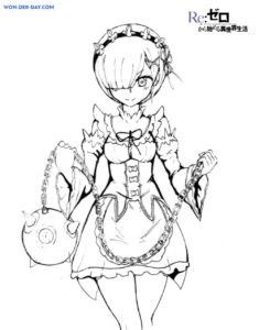 Dibujos Re: Zero para colorear - 80 páginas para colorear