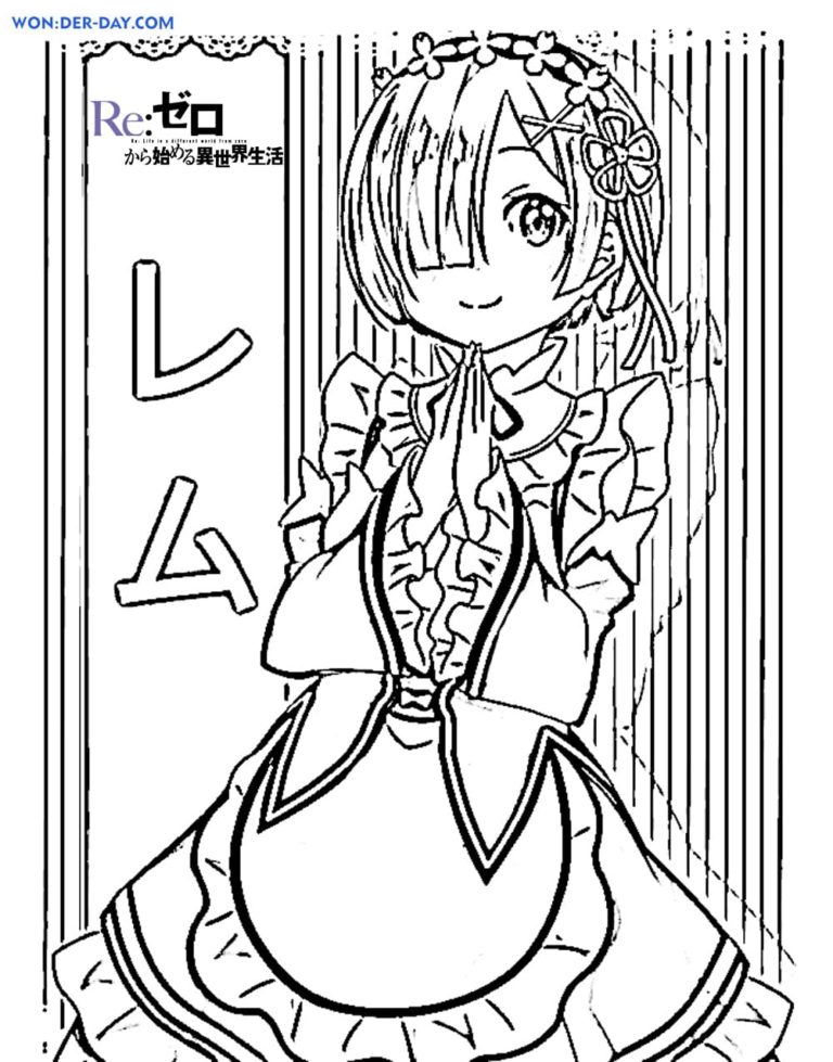 Desenhos para colorir Re: Zero - 80 Desenhos para colorir