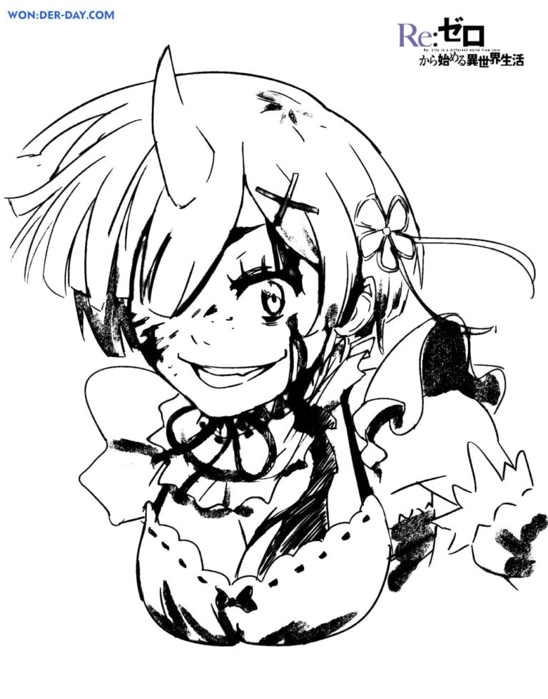 Dibujos Re: Zero para colorear - 80 páginas para colorear