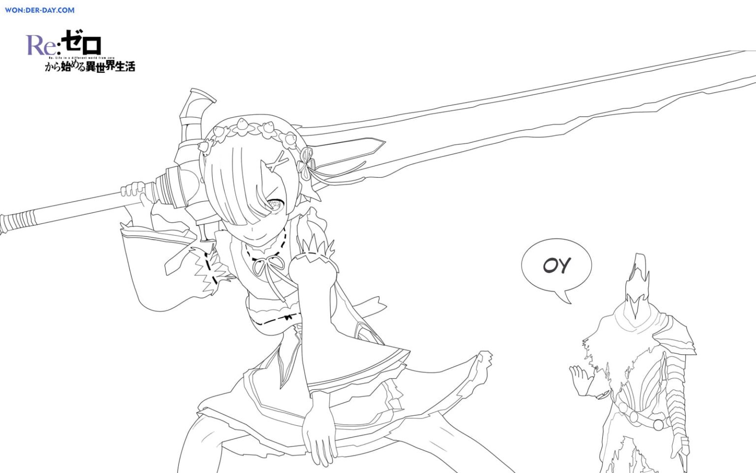 Re:Zero Coloring Pages - 80 Free Printable coloring pages