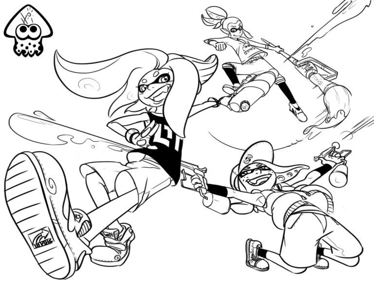 Splatoon Coloring Pages - 100 Free coloring pages