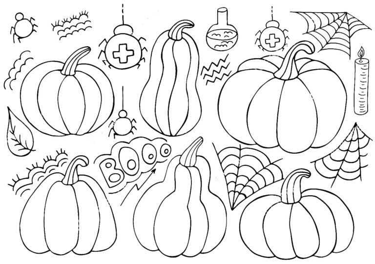 Раскраски Тыква 90 Картинок для раскрашивания