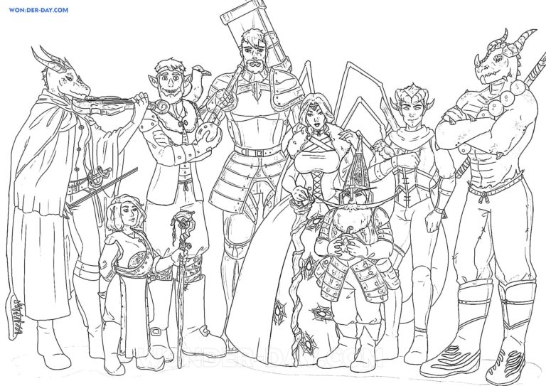 Dungeons & Dragons coloring pages | Free D&D coloring pages